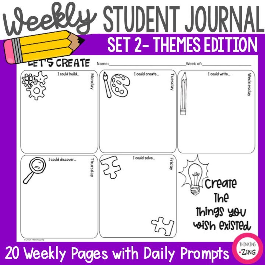 Kids Guided Journal: Themed Daily Prompts, Set 2 (digital Download) - Etsy
