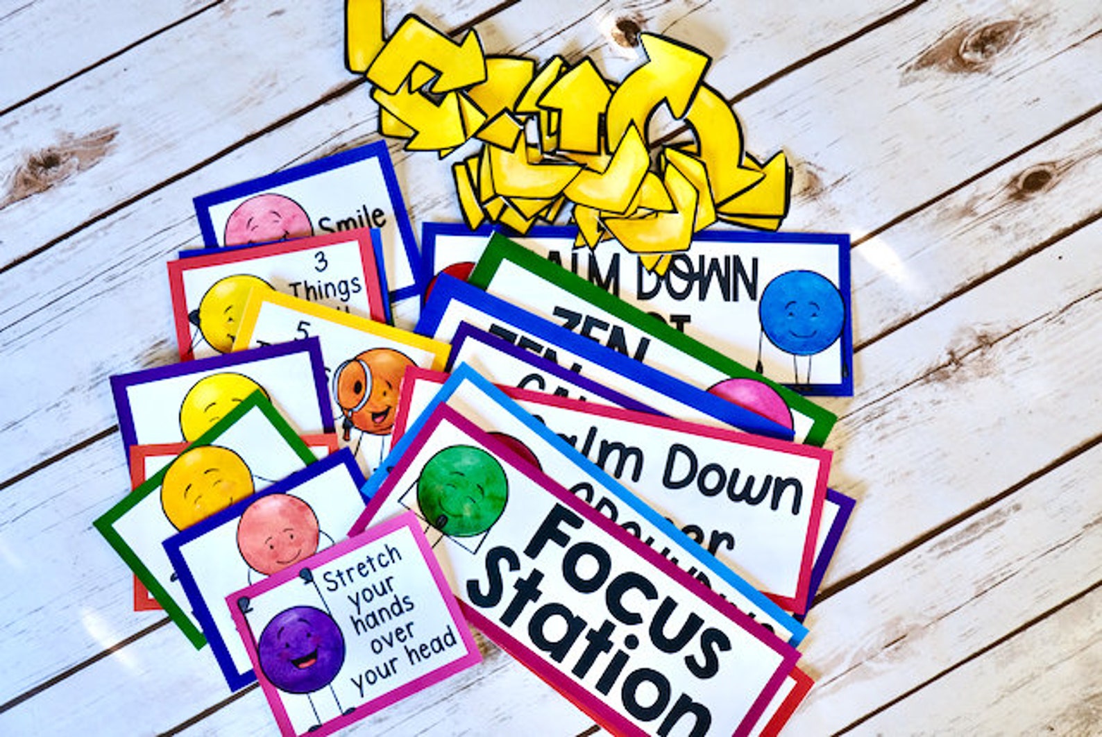 Calm Down Station: Classroom Decor, Grounding Technique Cards (3 PDF ...