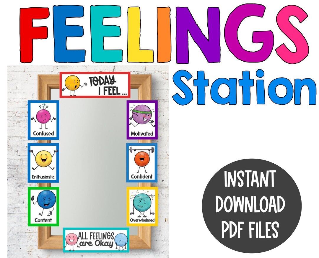 Feelings Station SEL Activity Decor Counselor Office Bulletin Board ...
