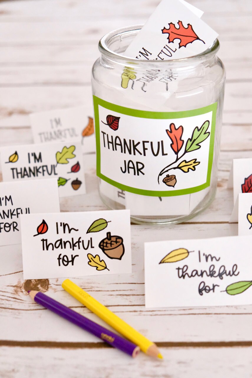 Fall Gratitude Jar Craft: Thanksgiving Family Activity (digital ...