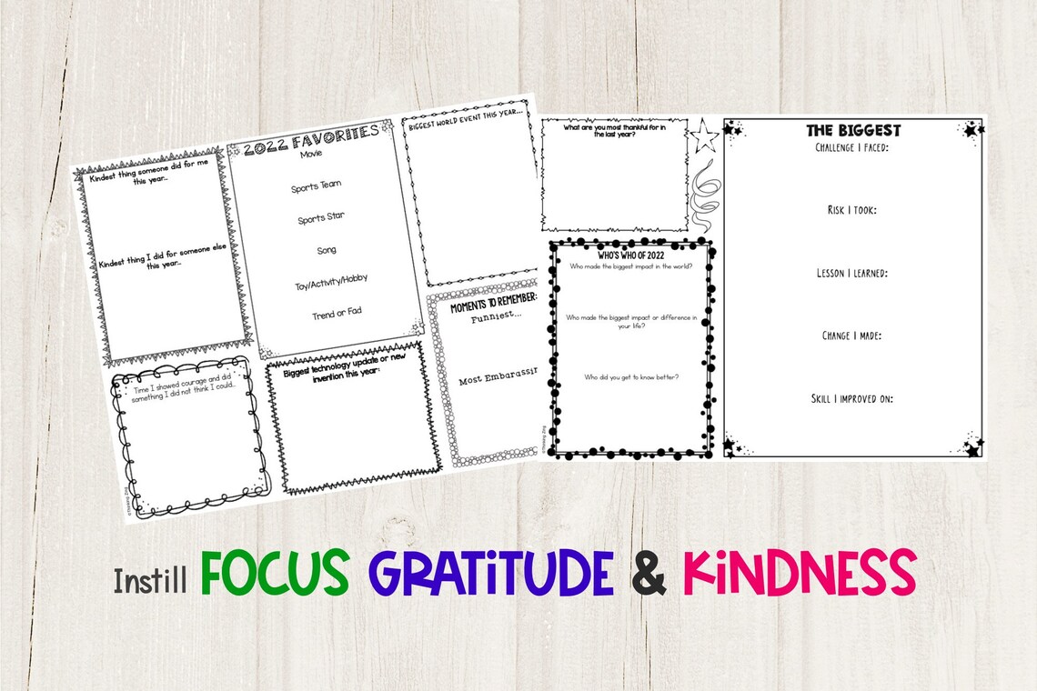 Printable New Year's Journal for Kids Guided Activity Pages for ...