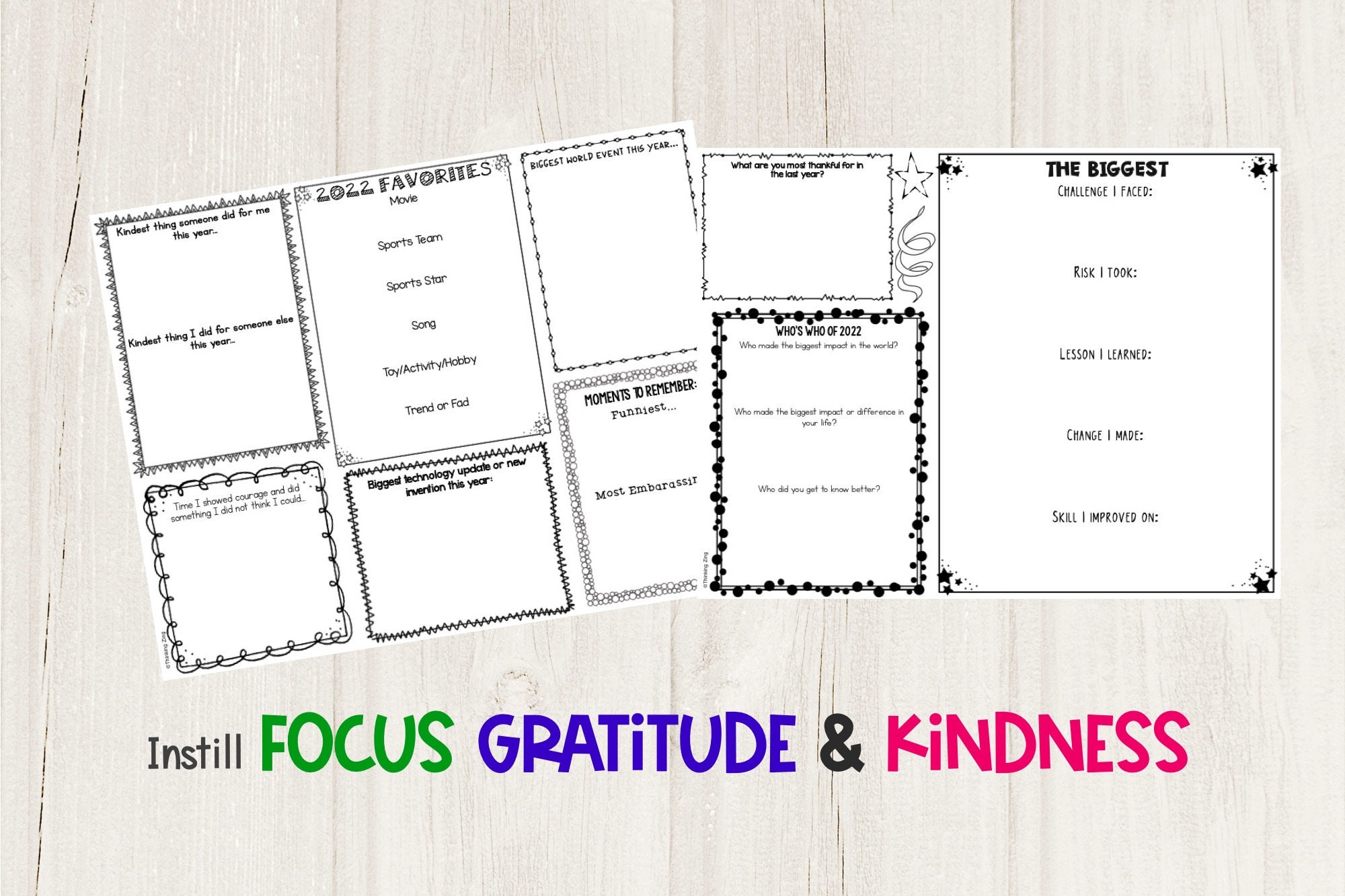 Printable New Year's Journal for Kids Guided Activity Pages for ...