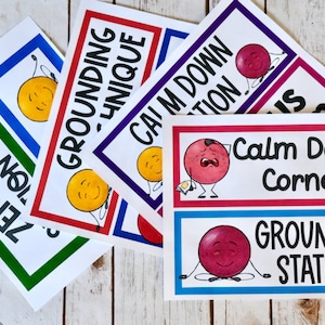 Calm Down Station Classroom Decor Grounding Technique Counselor Office ...