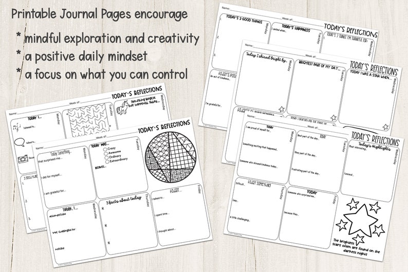 Guided Journal Pages for Kids - Student Reflections - Journal Prompts ...