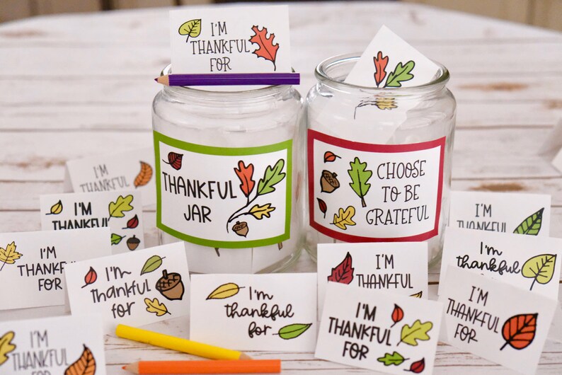 Fall Gratitude Jar Craft: Thanksgiving Family Activity (digital ...