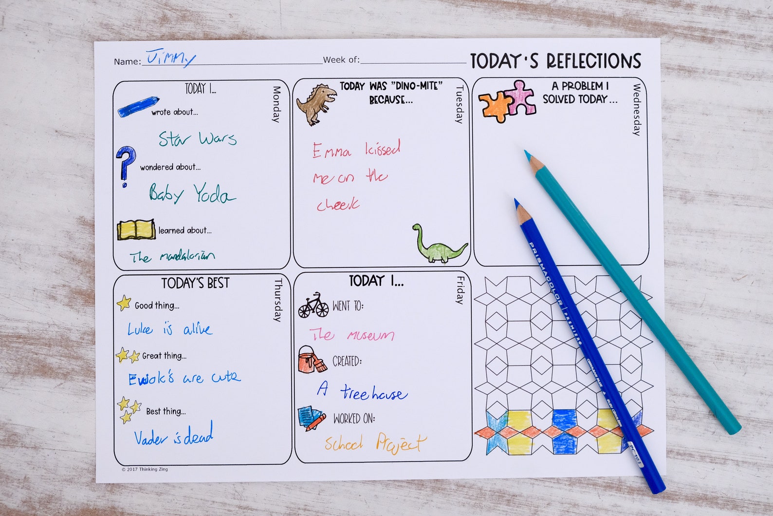 Kids' Daily Reflection Journal: Mindfulness Prompts (digital Download ...