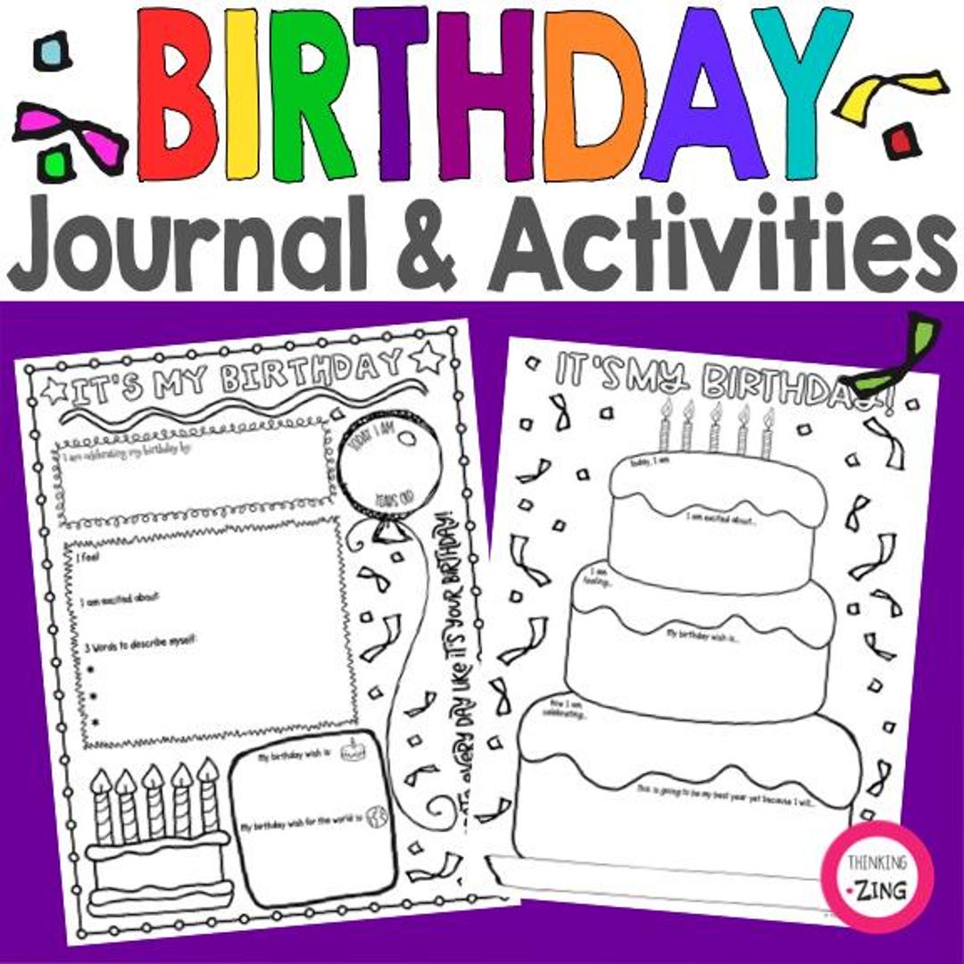 Kids Birthday Activity Journal: Reflection & Memory Book (digital ...