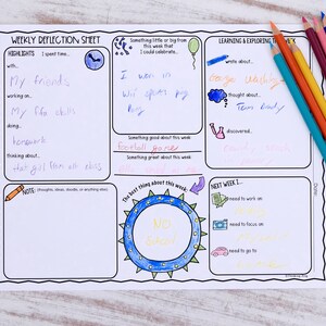 Weekly Learning Reflection Sheets - Weekly Exit Tickets - Mindfulness ...