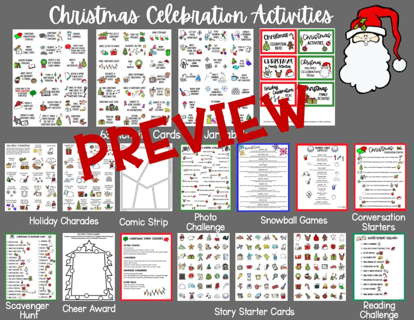 Family Christmas Holiday Activities - Printable Games, Charades ...