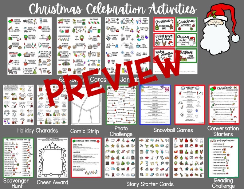 Family Christmas Holiday Activities - Printable Games, Charades ...