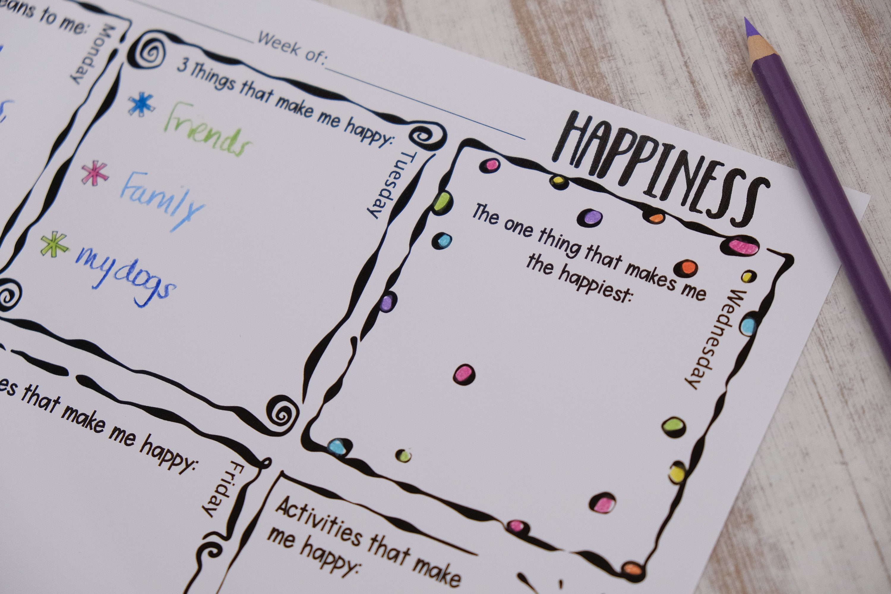 Printable Daily Guided Journal Pages for Kids SET 1 Journal Prompts for ...