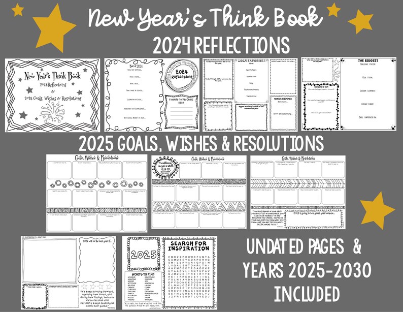 Printable New Year's Journal for Kids - Guided Activity Pages for ...