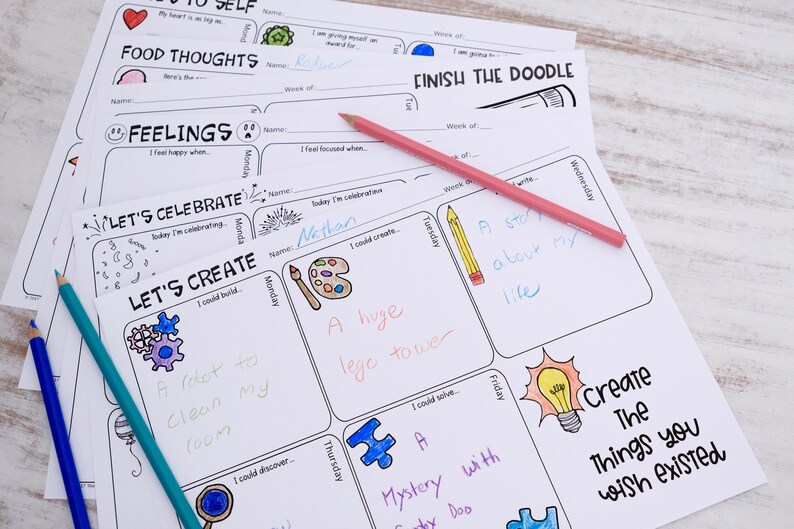 Kids Guided Journal: Themed Daily Prompts, Set 2 (digital Download) - Etsy