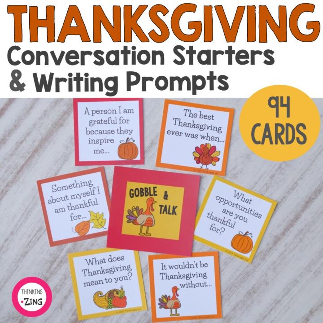 Thanksgiving Conversation Starter Cards: Family Dinner Game (digital ...