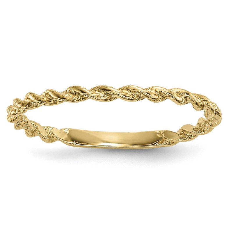 14K Yellow, White, or Rose Gold Polished Twisted Rope Ring - Etsy