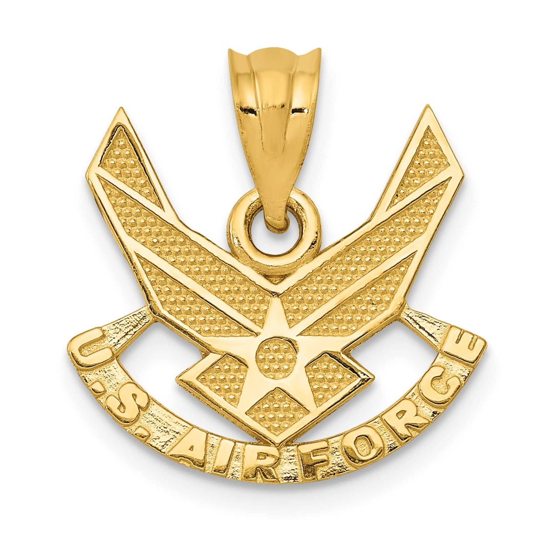 14K Yellow Gold US Air Force Pendant - Etsy