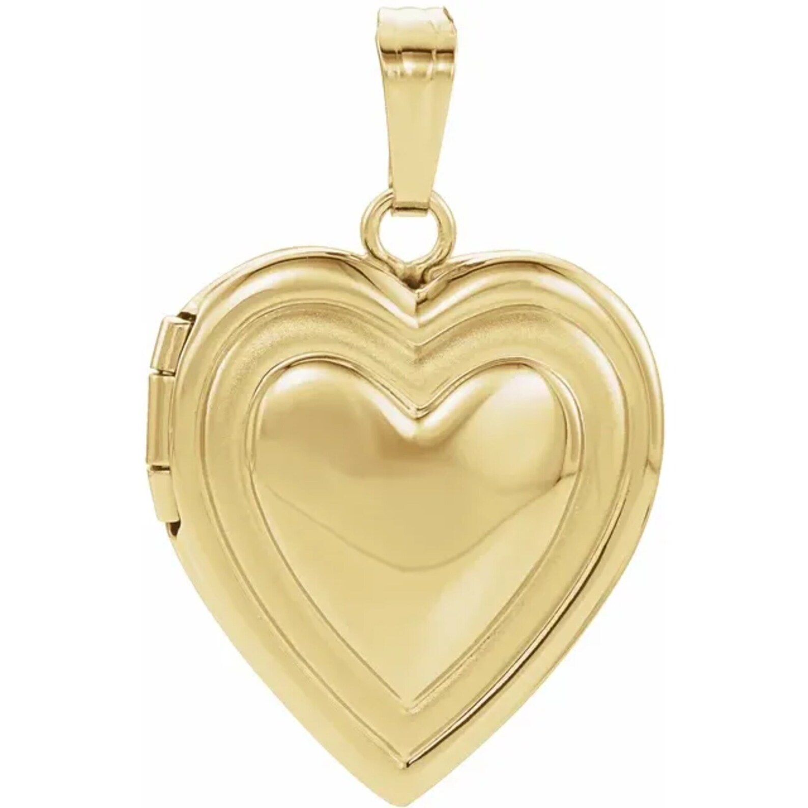14K Yellow Gold Engravable Heart Locket - Etsy