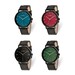 Chisel Matte Black Leather Blue, Red, Black, or Green Dial Watch - Etsy