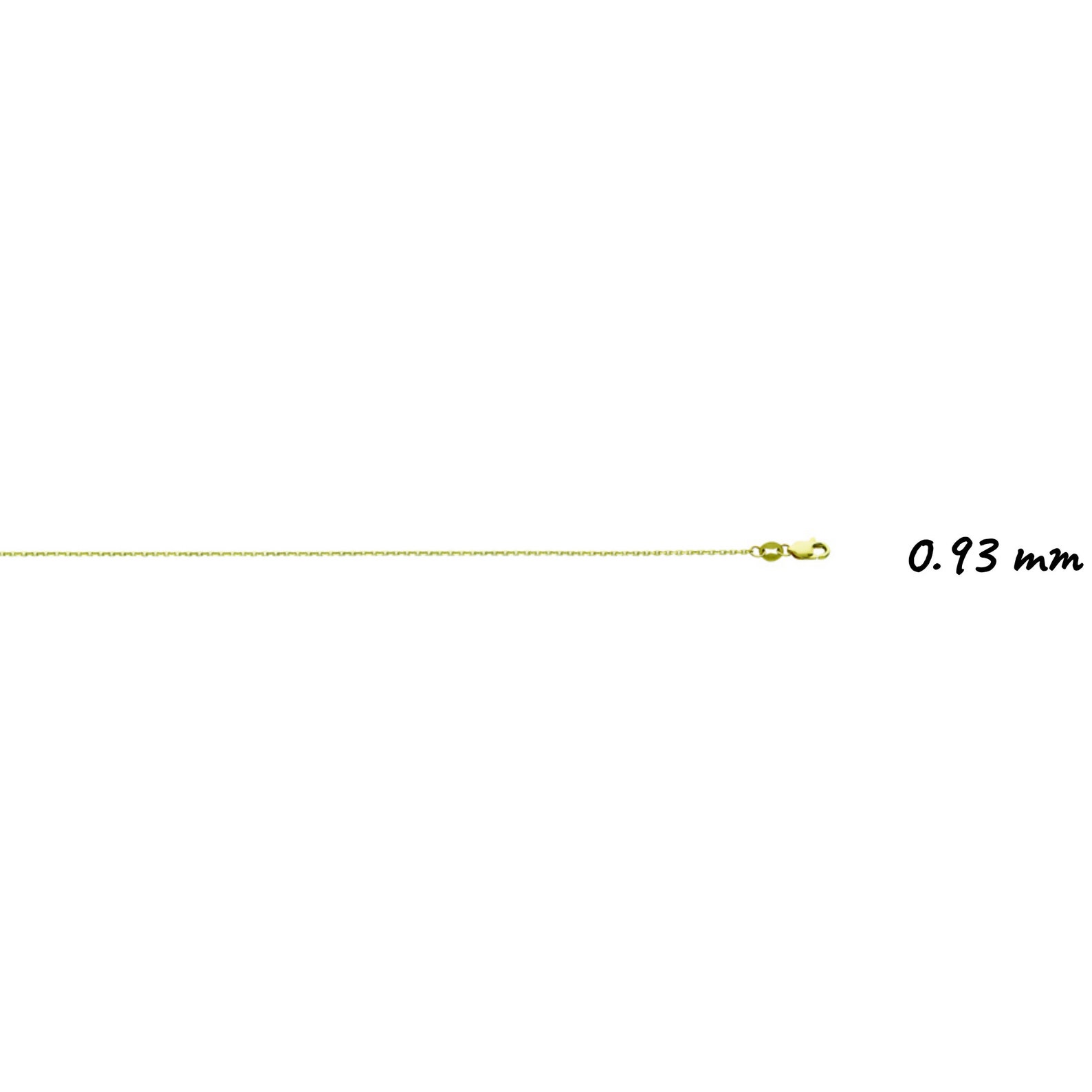 Solid 14K Yellow Gold D/C Cable Chain Necklace, 16"-24" Inch, 0.8mm-2 ...