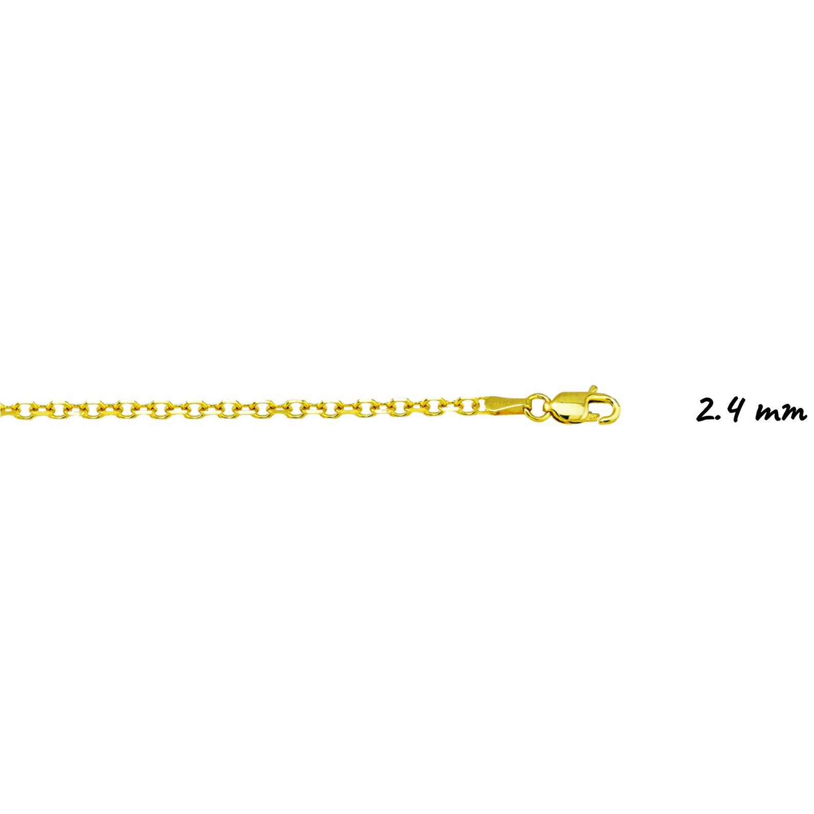 Solid 14K Yellow Gold D/C Cable Chain Necklace - Etsy