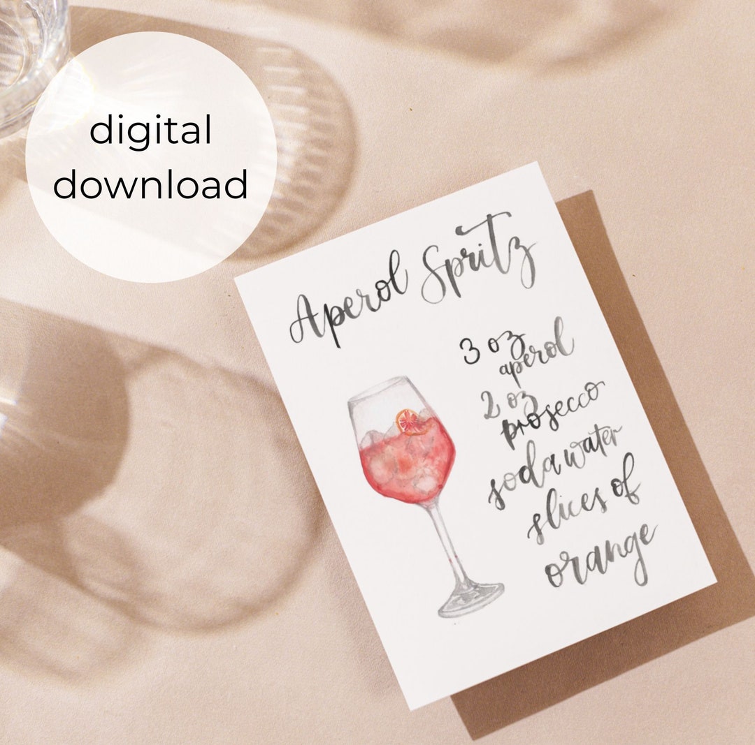 Aperol Spritz Watercolor Drawing Aperol Recipe Hand - Etsy