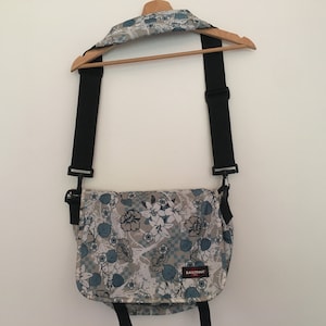 Eastpak Mini Messanger Color Silver With Flowers 00s Made in USA - Etsy