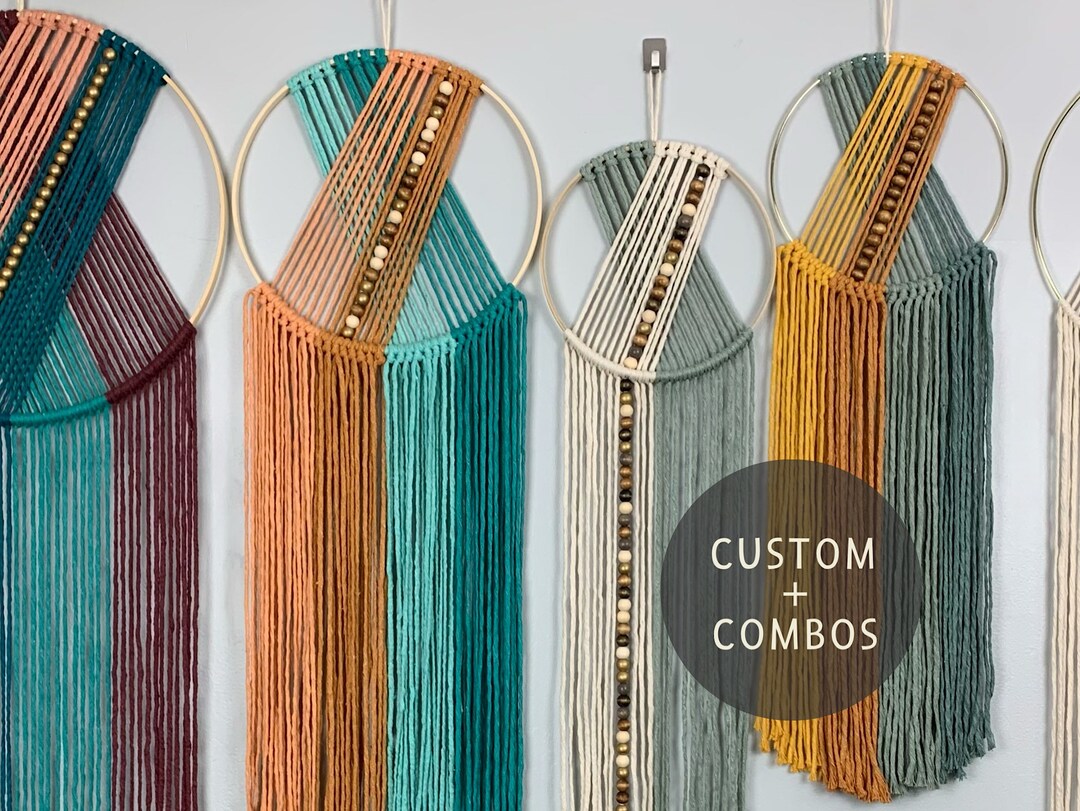 Macrame Hoop Wall Hanging Custom Macrame Boho Decor Macrame Decor ...
