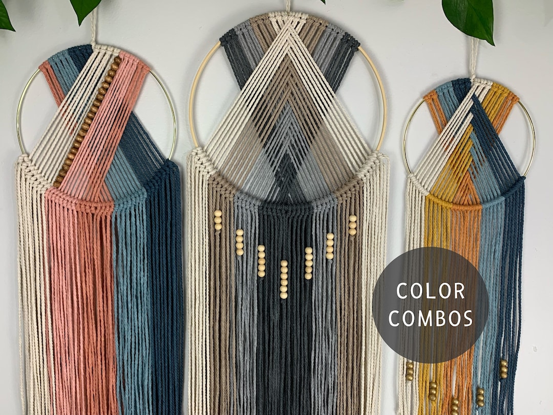 Macrame Hoop Wall Hanging Custom Macrame Boho Decor Macrame Decor Multi ...