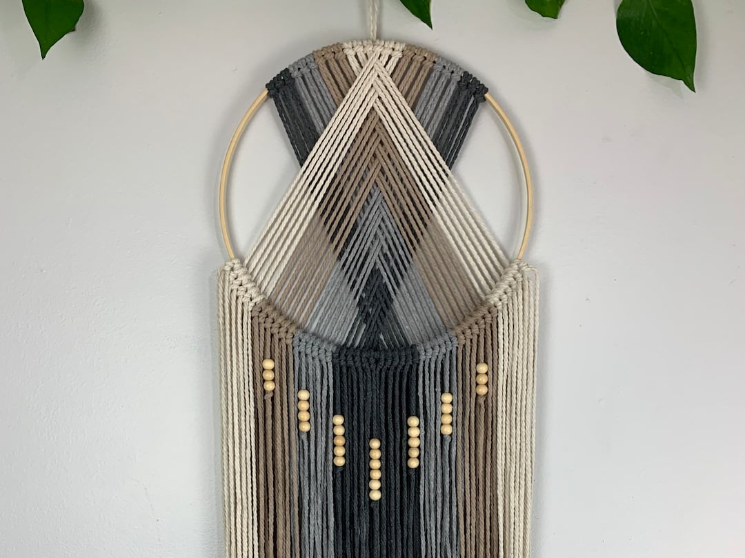 Neutral Macrame Hoop Wall Hanging Boho Decor Macrame Decor Colorful ...