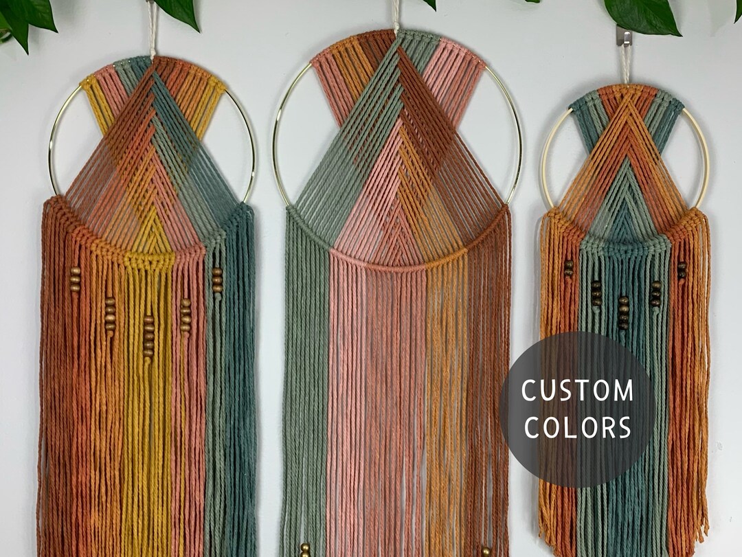 Macrame Hoop Wall Hanging Custom Macrame Boho Decor Macrame Decor Multi ...