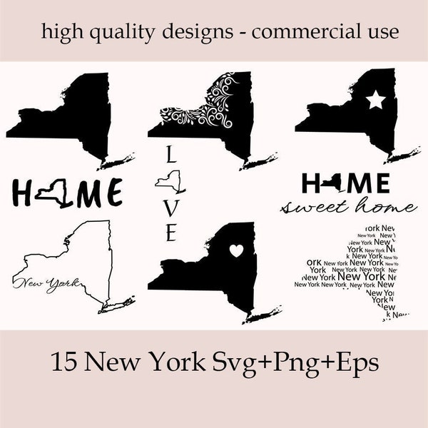 Ny State Silhouette - Etsy