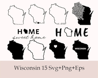 Wisconsin SVG Bundle, Wisconsin State SVG, Milwaukee Svg, Madison Svg ...