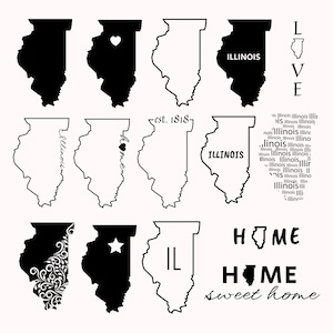 Illinois SVG Bundle, Illinois State Png, Cut File, Cricut, Clip Art ...