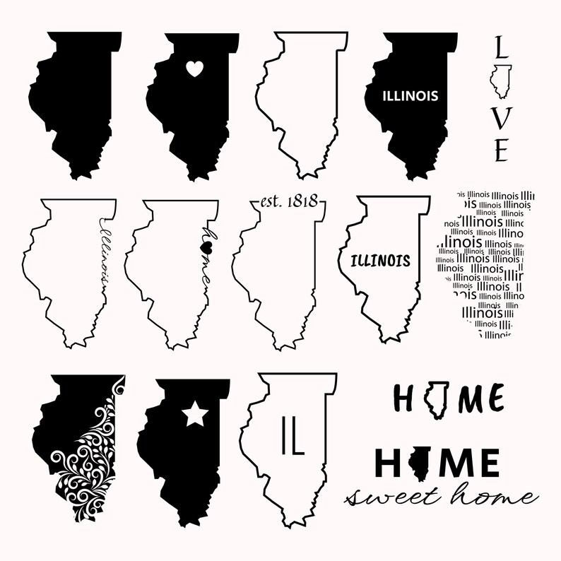 Illinois SVG Bundle Illinois State Png Cut File Cricut - Etsy