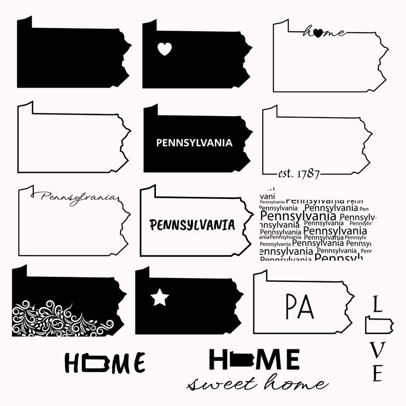 Pennsylvania SVG Bundle Penn State Png Cut Files - Etsy