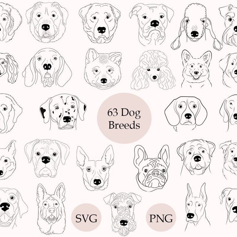 Dog Breeds Simple Clipart - Etsy