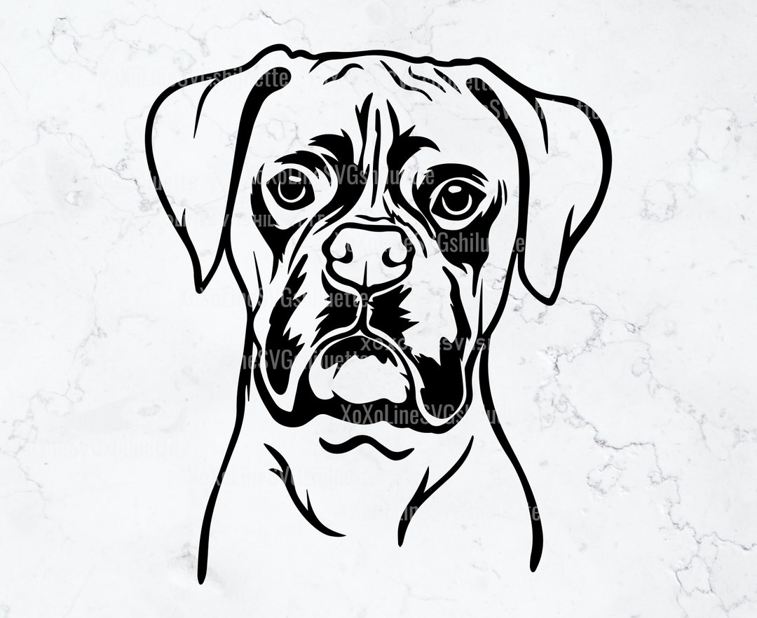 Boxer SVG, Peeking Boxer Clipart, Boxer Dog Svg, Silhouette, Dog Breed ...