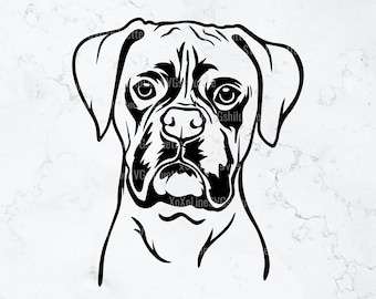 BOXER HEAD SVG, Boxer Head Clipart, Boxer Head Dog Svg Files for Cricut ...