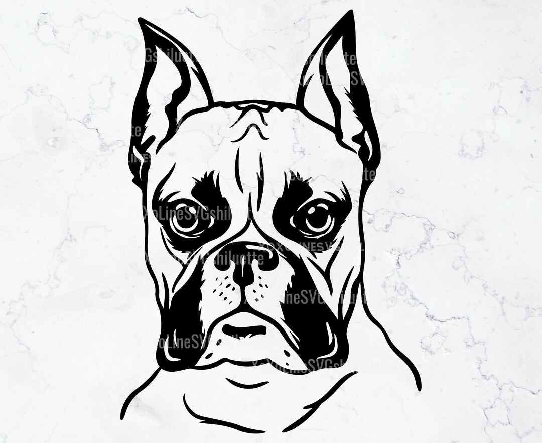 Boxer Dog SVG, Boxer Svg, Boxer Head Clipart, Boxer Files for Cricut ...