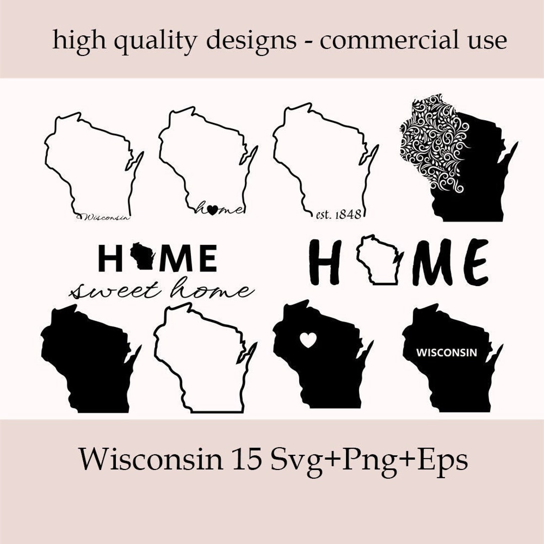 Wisconsin SVG, Wisconsin State Svg, Silhouette, Wisconsin Outline ...