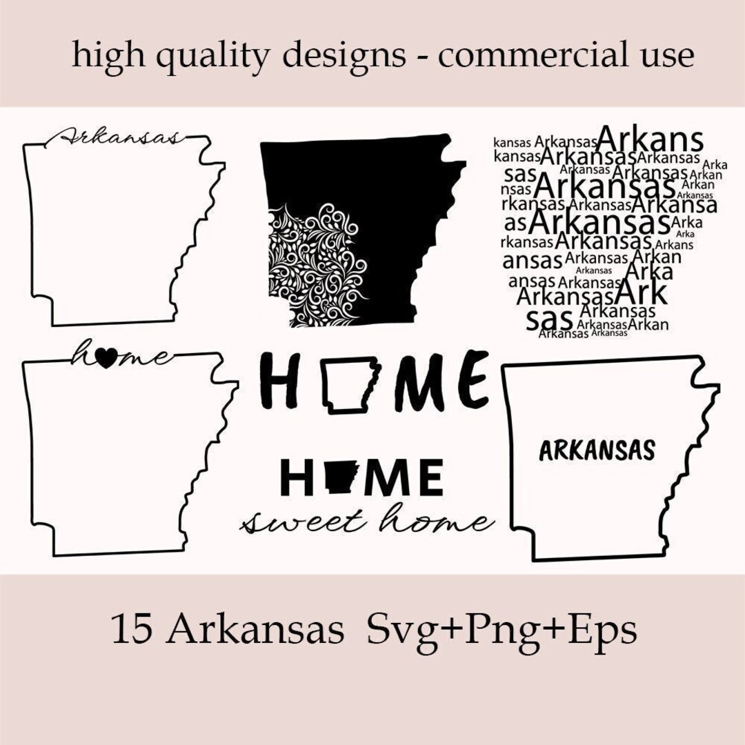 Arkansas Svg, Arkansas State Outline Png Bundle, Cut File for Cricut ...