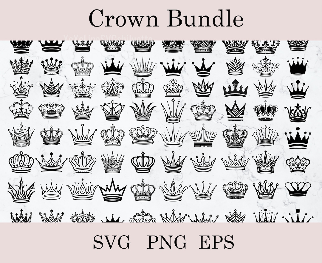 Royal Crown SVG Bundle, King Crown Svg, Queen Crown Svg, Cut Files for ...