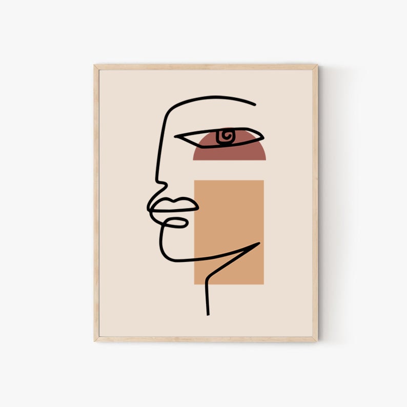 Abstract Female Face Drawing One Line Art Woman Face Line Art | Etsy