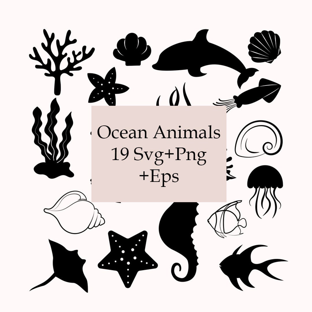 Ocean Animals Svg, Beach Svg Bundle, Ocean Svg, Sea Life Svg, Seahorse ...