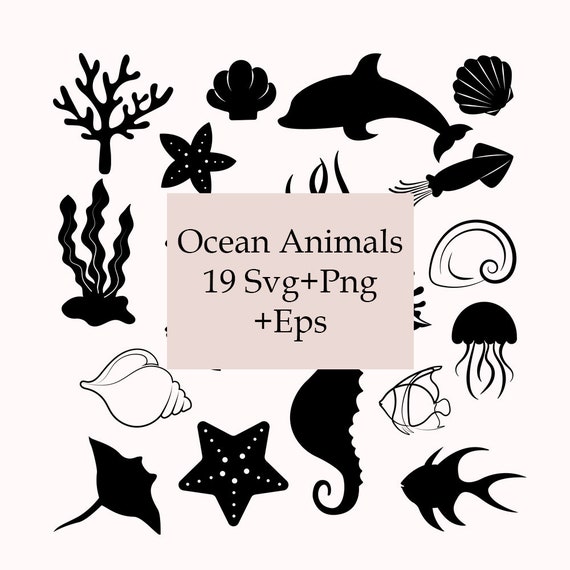 Ocean Animals Svg Beach Svg Bundle Ocean Svg Sea Life Svg - Etsy