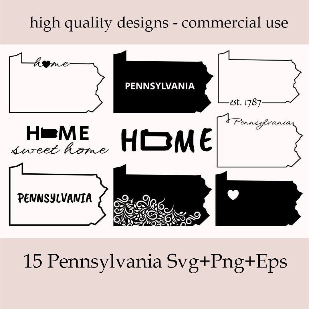 Pennsylvania SVG Bundle, Penn State Png, Cut Files, Pennsylvania ...
