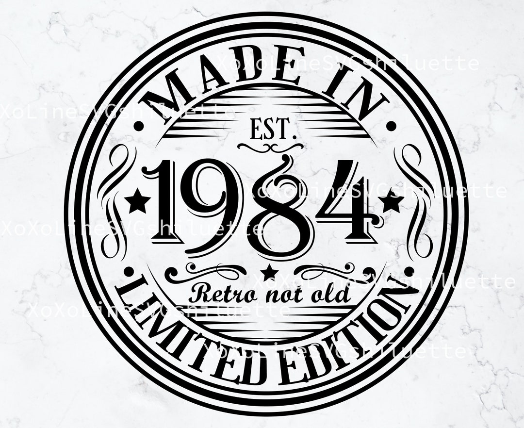 41th Birthday Svg, 1984 Svg, Born in 1984 Vintage Svg, Vintage 1984 ...
