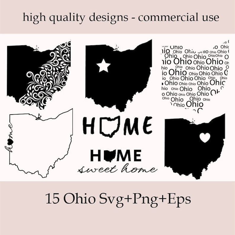 Ohio State SVG Bundle Cut File Cricut OH Clip Art Ohio - Etsy