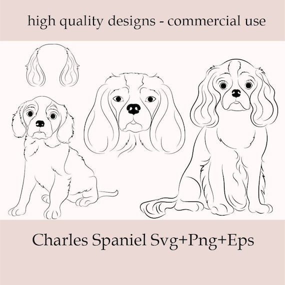 Cavalier King Charles Spaniel Svg Dog Outline Dog Clipart - Etsy UK