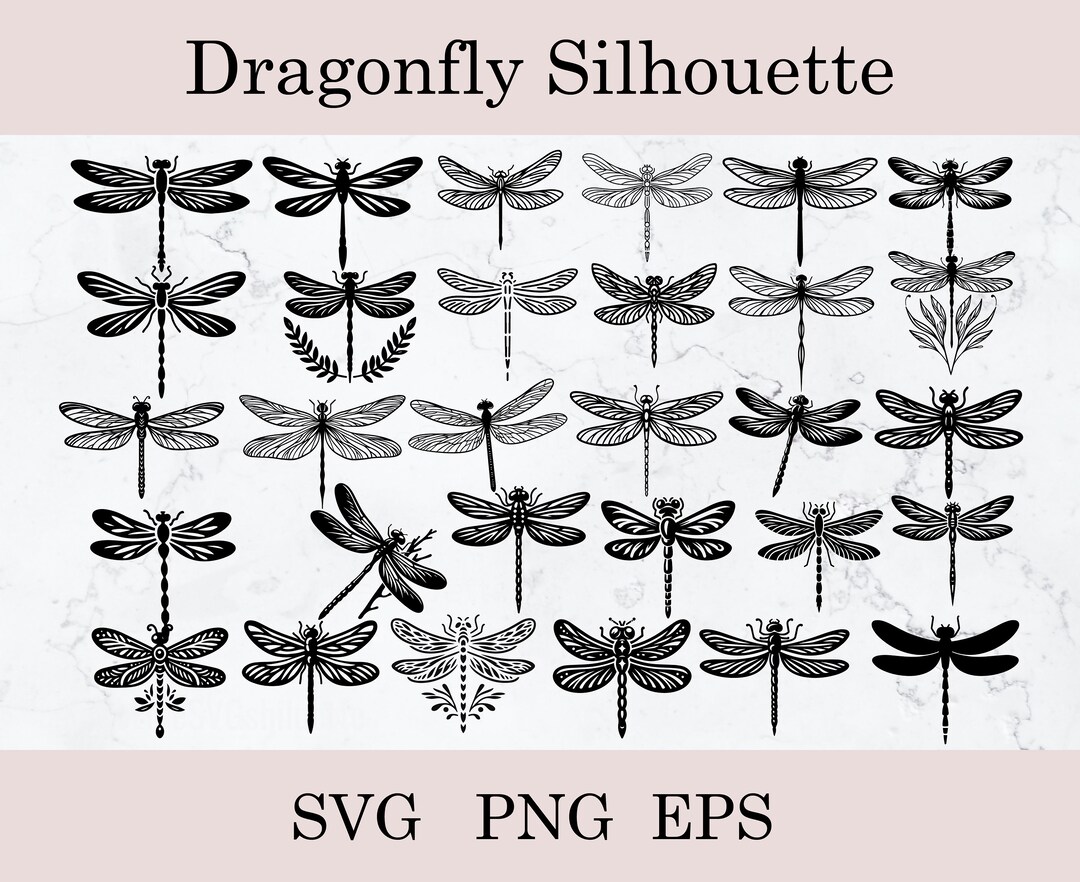Dragonfly SVG Bundle, Insect Svg, Dragonfly Clipart, Cut Files for Cricut, Dragonflies Svg ...